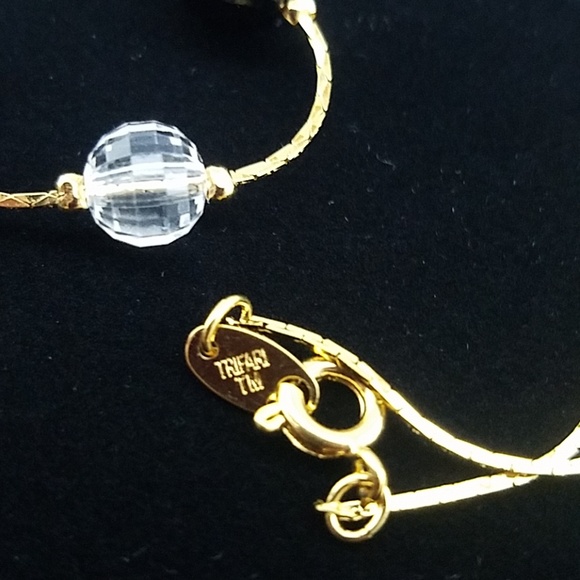 Trifari | Jewelry | Trifari Gold Clear Black Crystal Chain Necklace ...